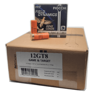 12 Gauge - Fiocchi 2-3/4″ 1 oz #8 Shot 1250 fps - 250 Rounds