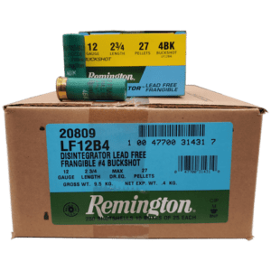 12 Gauge - Remington LE 2-3/4″ #4 Buck Frangible Case