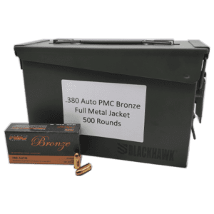 380 Auto - PMC Bronze 90 Grain FMJ - 500 Round Can
