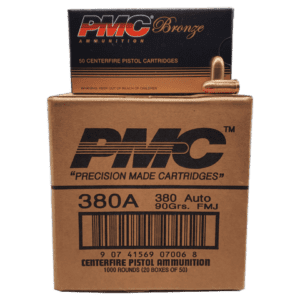 380 Auto - PMC Bronze 90 Grain FMJ 1000rd Case
