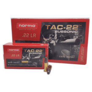 22 Long Rifle - Norma Tac-22 Subsonic 40 Grain Lead Hollow Point - 500 ...