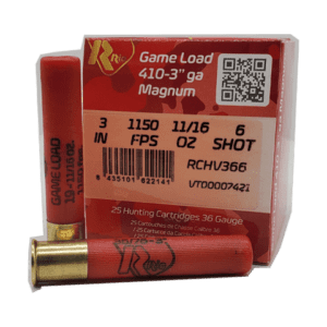 410 Gauge - Rio 3″ Game Load 6 Shot Magnum - 25 Rounds - Velocity ...