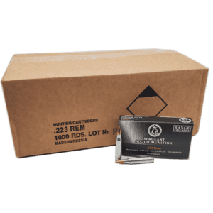 223 Rem - Sgt. Major 55 Grain FMJ Zinc Plated Steel Case 1,000 Rds.