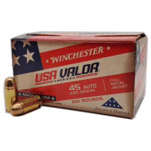 45 Auto - Winchester Valor 230 Grain Full Metal Jacket - 100 Rounds ...