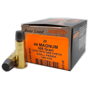 44 Mag - HSM Bear Load 305 Grain Lead Wide Flat Nose Gas Check - 20 ...