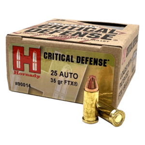 25 Auto - Hornady Critical Defense 35 Grain FTX - 25 Rounds - Velocity Ammunition Sales