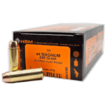 44 Magnum - HSM 240 Grain Plated Flat Point - 50 Rounds - Velocity ...