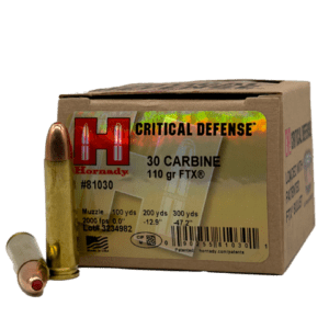 30 Carbine - Hornady Critical Defense 110 Grain FTX - 25 Rounds - Velocity Ammunition Sales