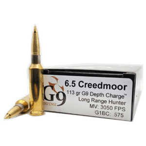 6.5 Creedmoor - G9 Defense 113 Grain Depth Charge - 20 Rounds ...