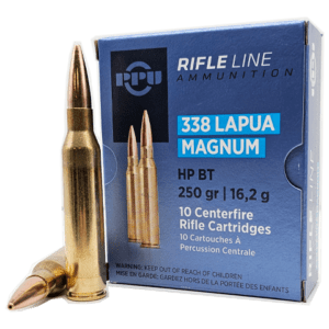 338 Lapua Magnum - PPU Rifle Line 250 Grain HP / BT - 10 Rounds ...