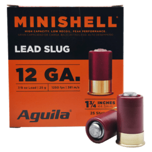 12 Gauge - Aguila Mini Shell 1-3/4″Lead Slug 7/8 oz - 25 Rounds ...