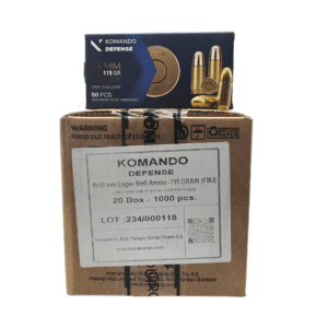 9mm - Komando Defense 115 Grain Full Metal Jacket Brass Plated Steel ...